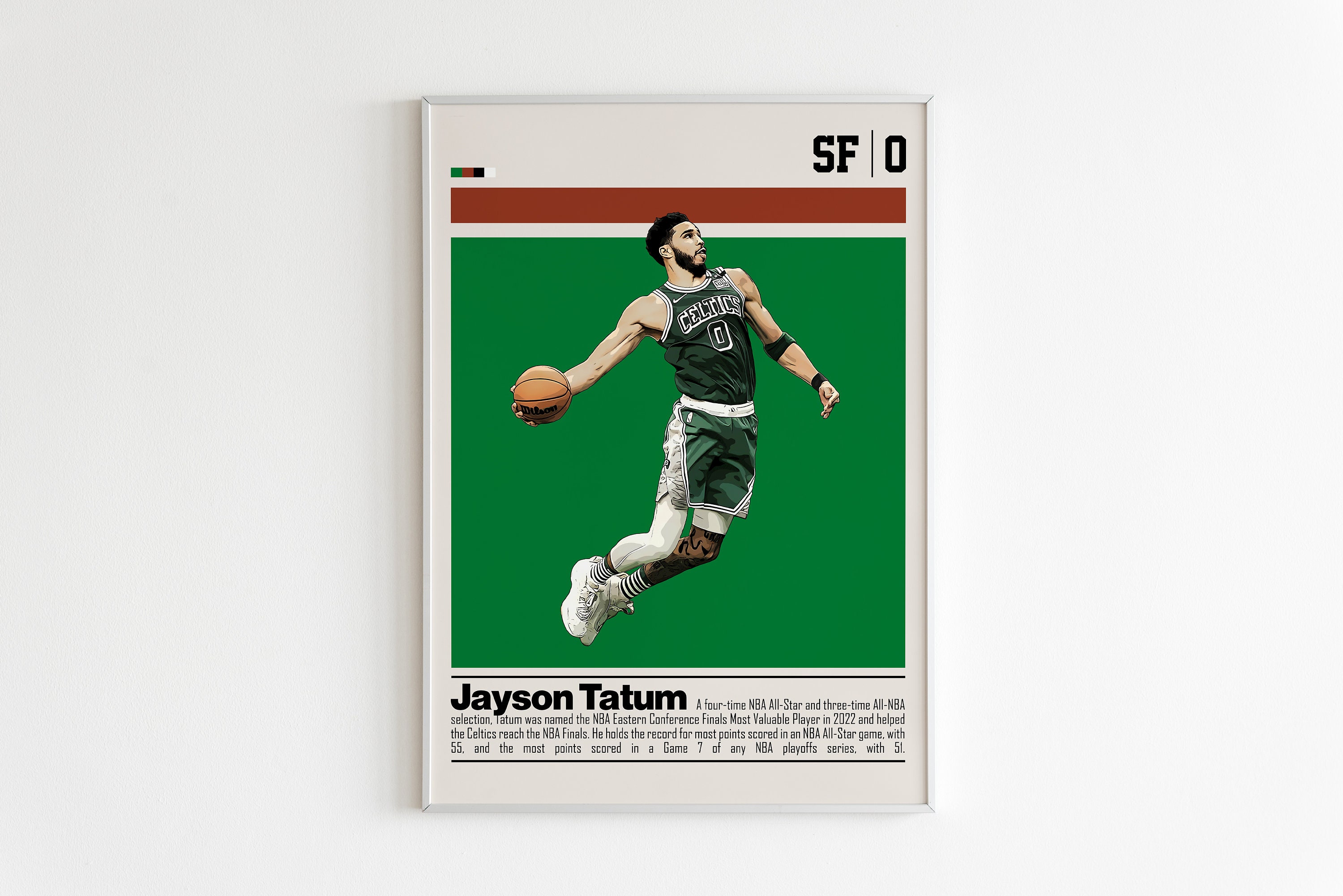 Jayson Tatum Poster Digital Download Printable Wall Art for Basketball ...