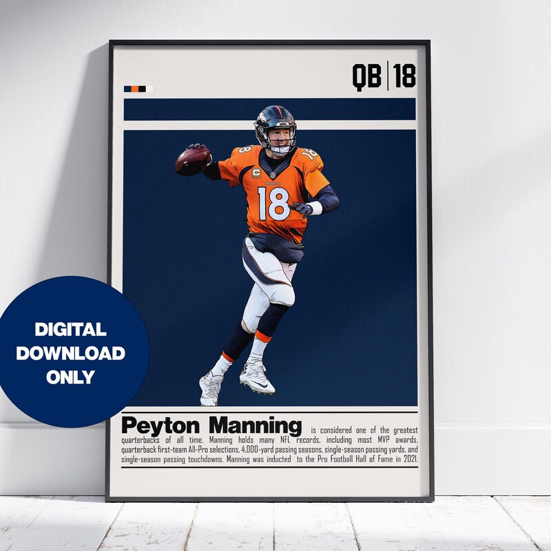 Peyton Manning Posters - Etsy UK