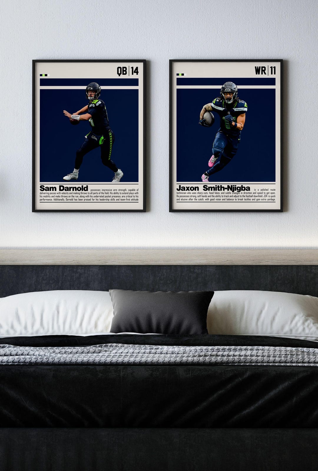 Sam Darnold Jaxon Smith-njigba Digital Poster for Sports Fan Wall Art ...