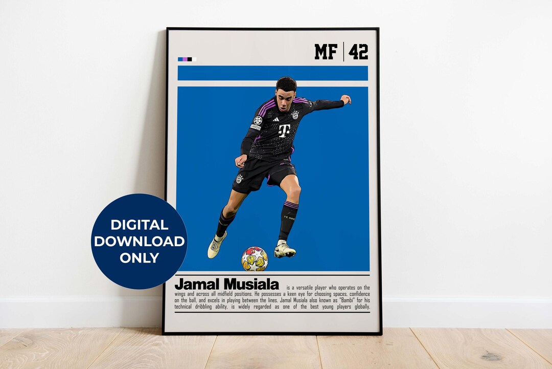 Jamal Musiala Digital Poster for Sports Fan Wall Art for Soccer Fans ...