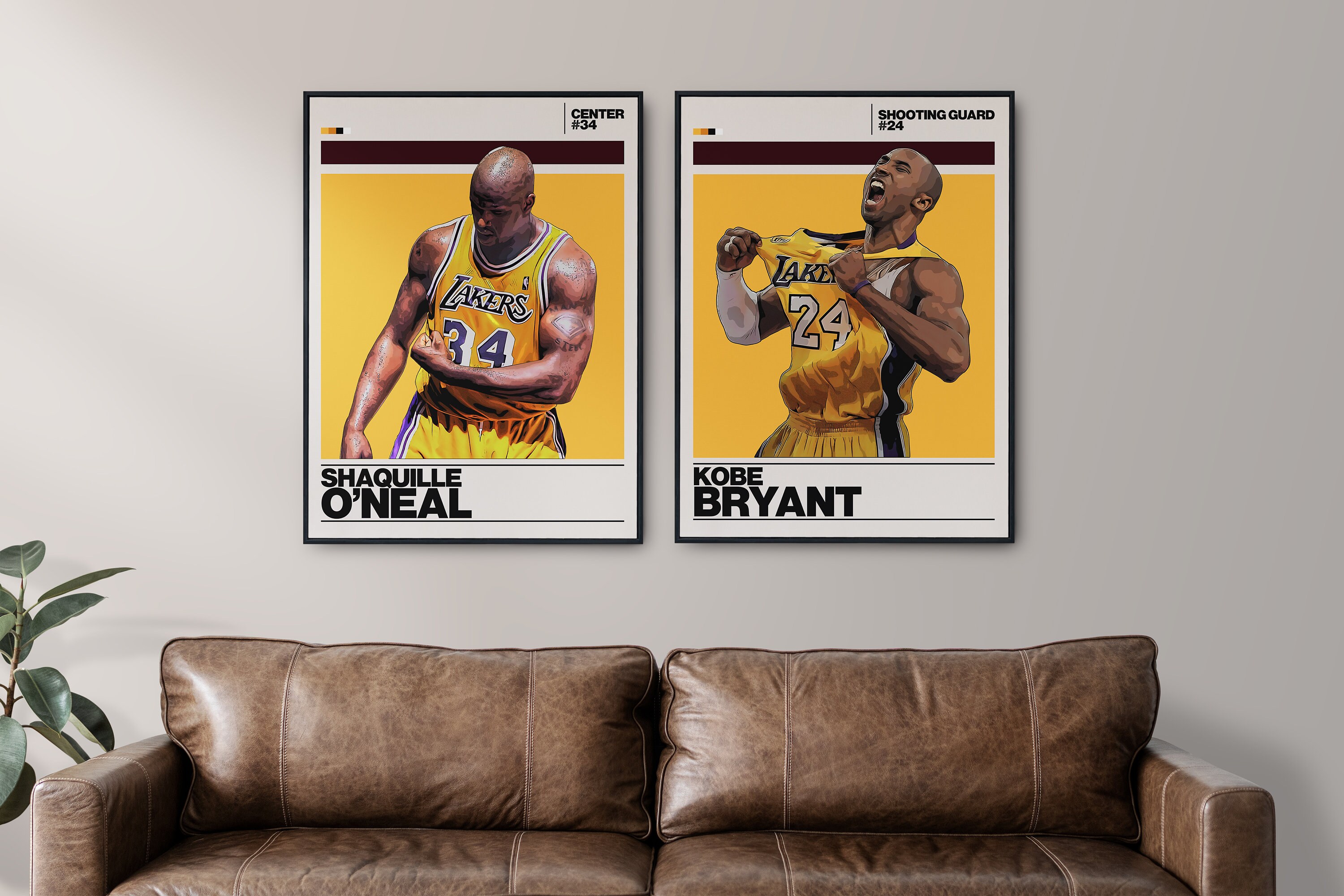 Kobe and Shaq Digital Poster for Sports Fan Wall Art for Basketball ...