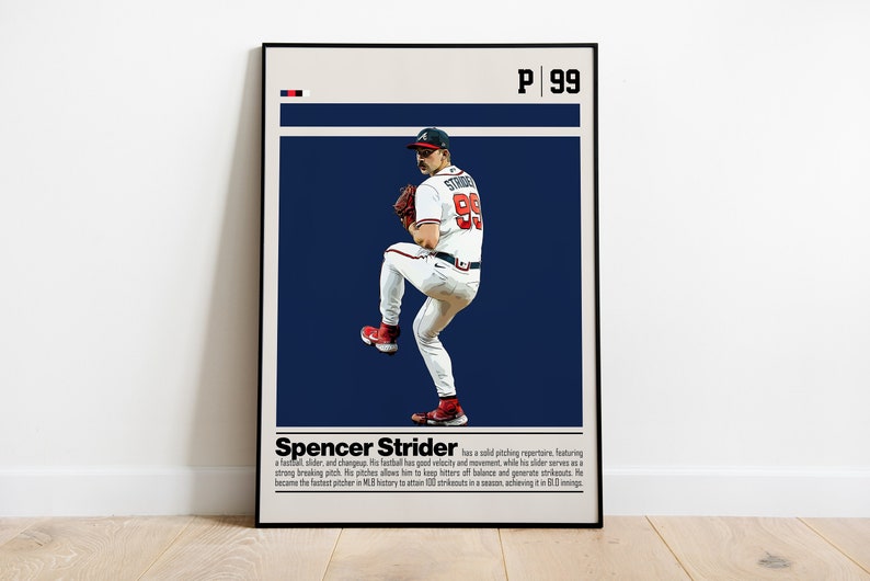 Spencer Strider Digital Poster for Sports Fan Wall Art for Baseball ...