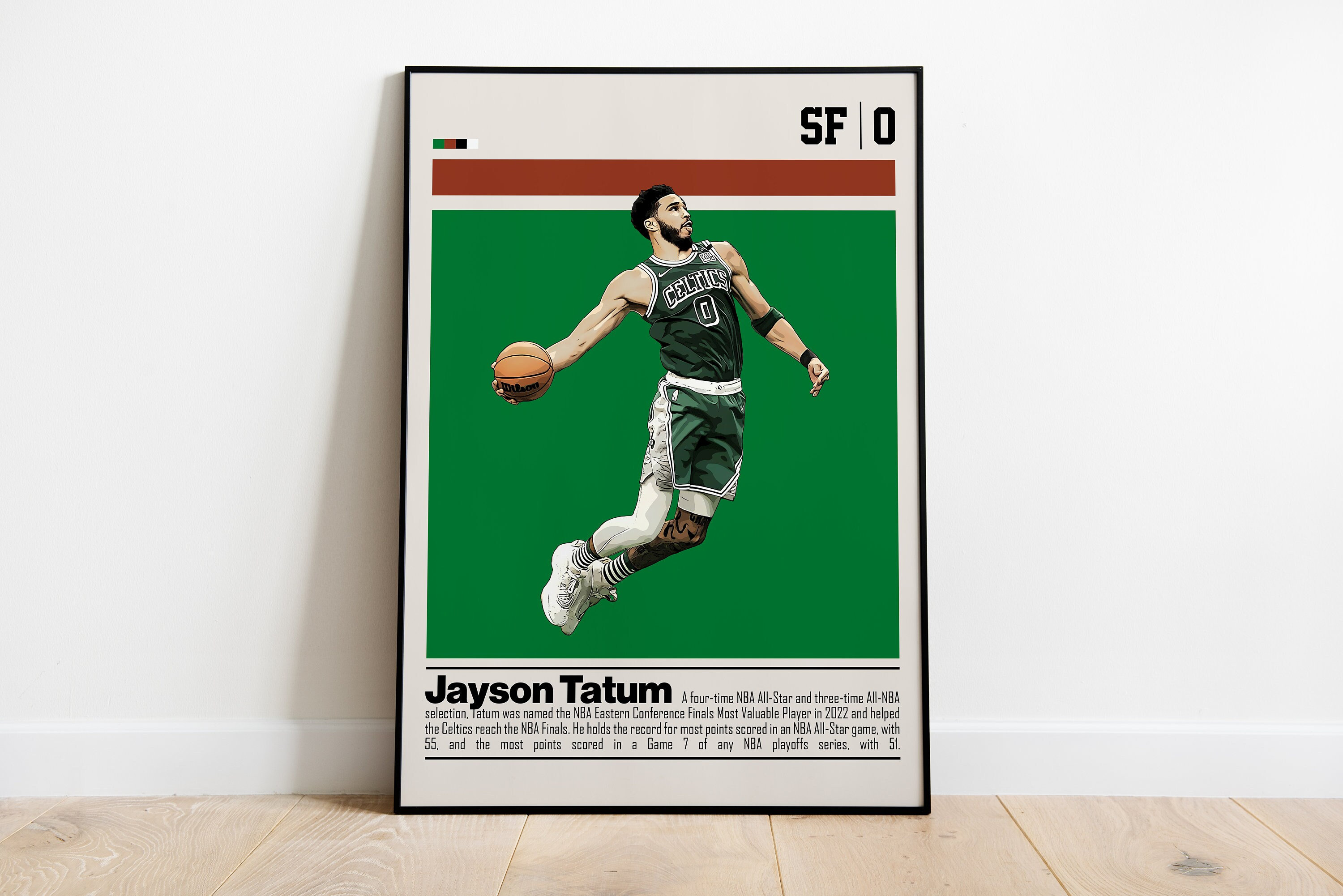 Jayson Tatum Poster Digital Download Printable Wall Art for Basketball ...