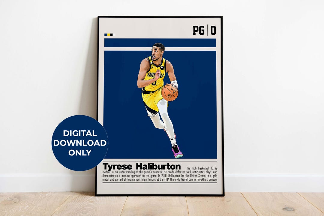 Tyrese Haliburton Digital Poster for Sports Fan Wall Art for Basketball ...