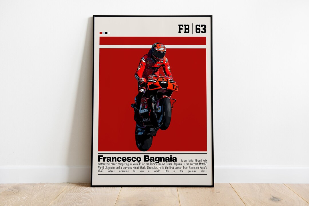 Francesco Bagnaia Digital Poster for Sports Fan Wall Art for Motogp ...
