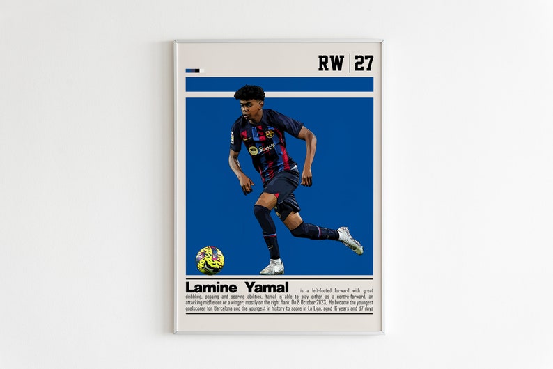 Digital Poster of Lamine Yamal Poster for Sports Fan Wall Art for ...