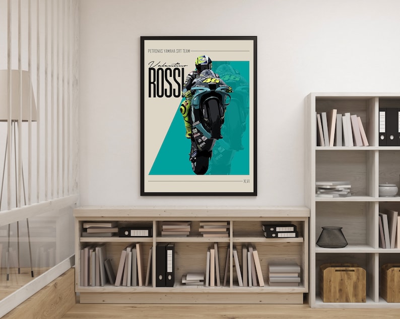 Digital Poster of Valentino Rossi Poster for Sports Fan Wall Art for ...