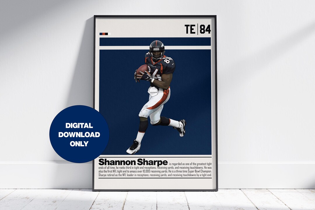 Shannon Sharpe Digital Poster for Sports Fan Wall Art for Football Fans ...