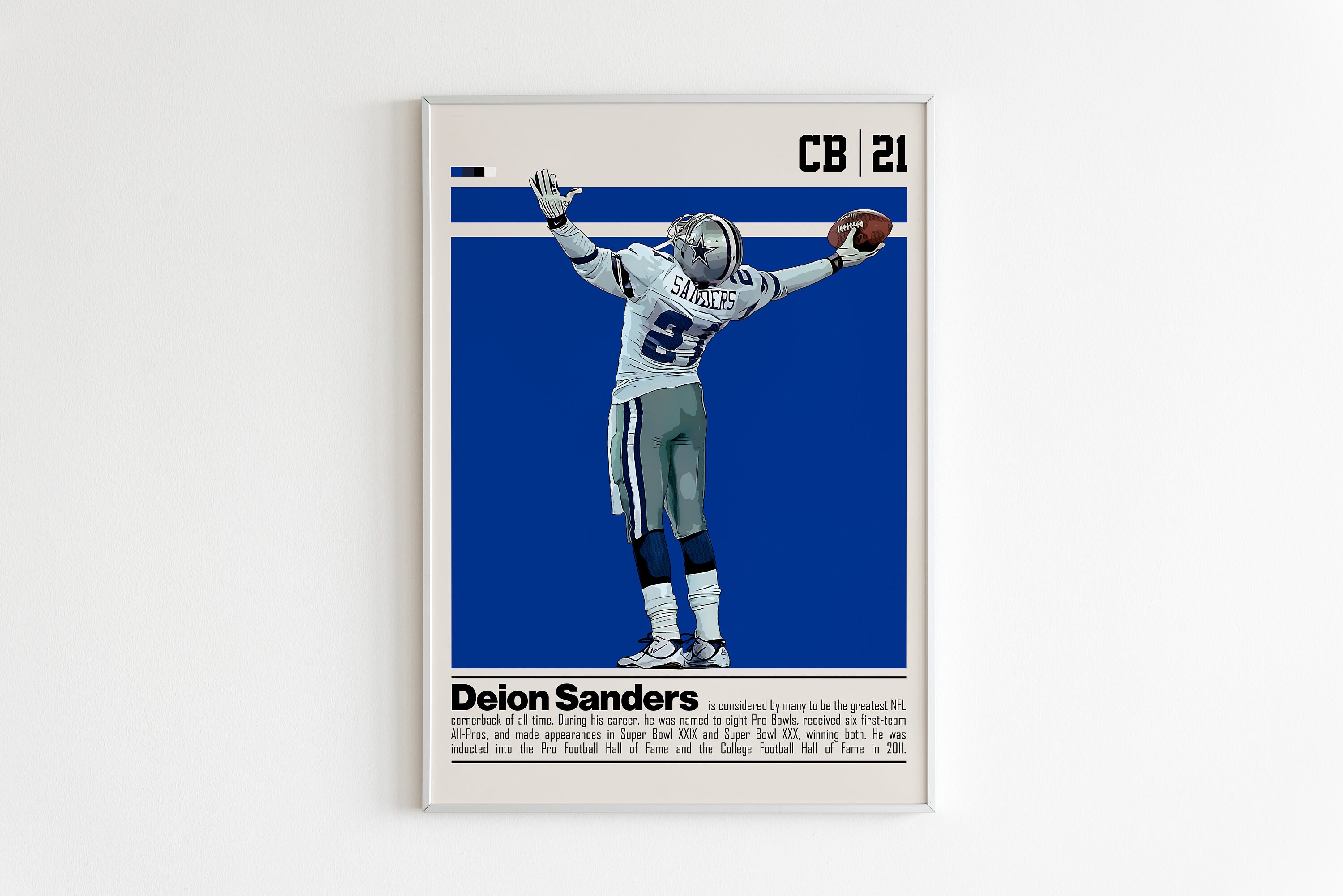 Deion Sanders Digital Poster for Sports Fan Wall Art for Football Fans ...