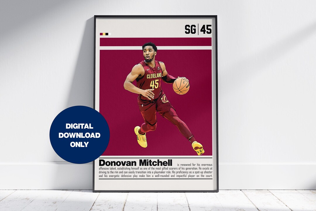 Donovan Mitchell Digital Poster for Sports Fan Wall Art for Basketball ...