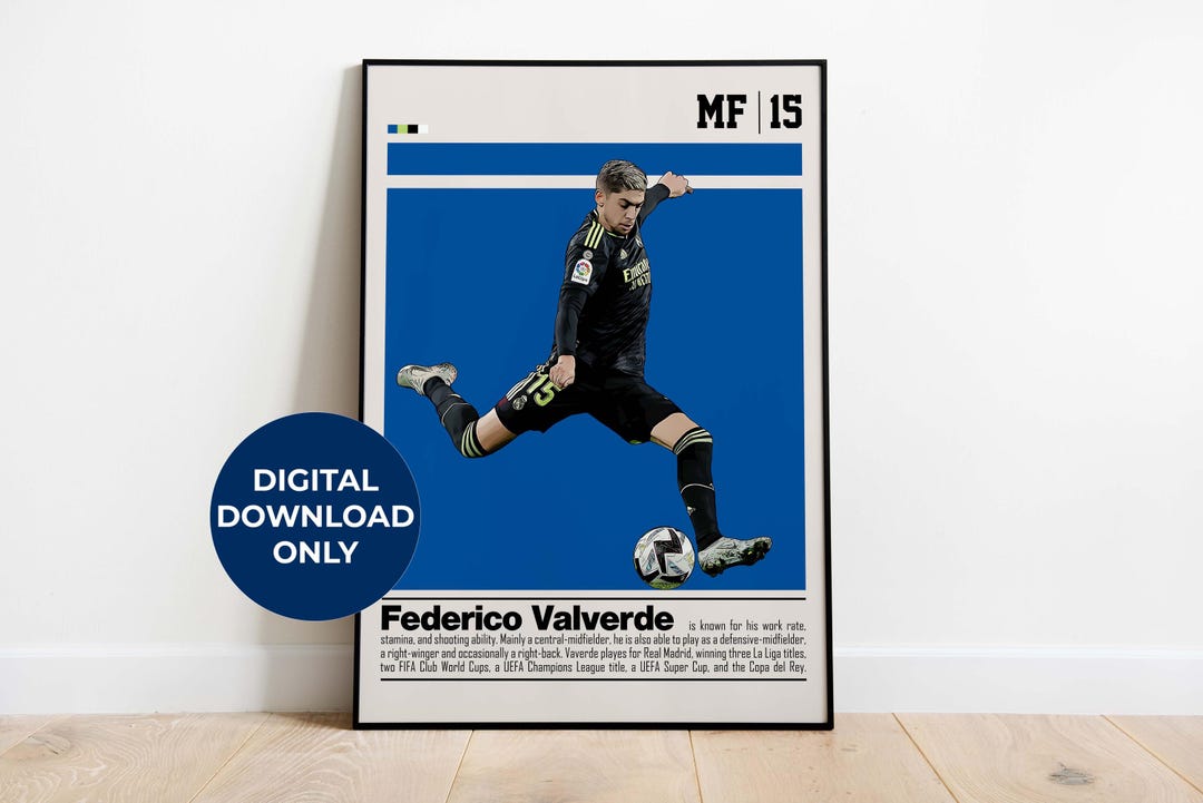 Federico Valverde Digital Poster for Sports Fan Wall Art for Soccer ...