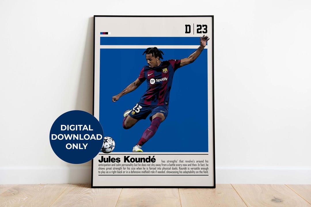 Jules Kounde Digital Poster for Sports Fan Wall Art for Soccer Fans ...
