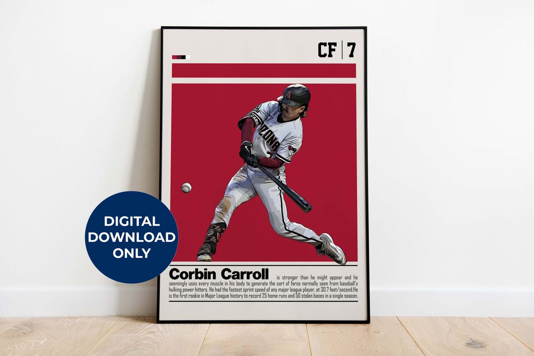 Corbin Carroll Digital Poster for Sports Fan Wall Art for Baseball Fans ...