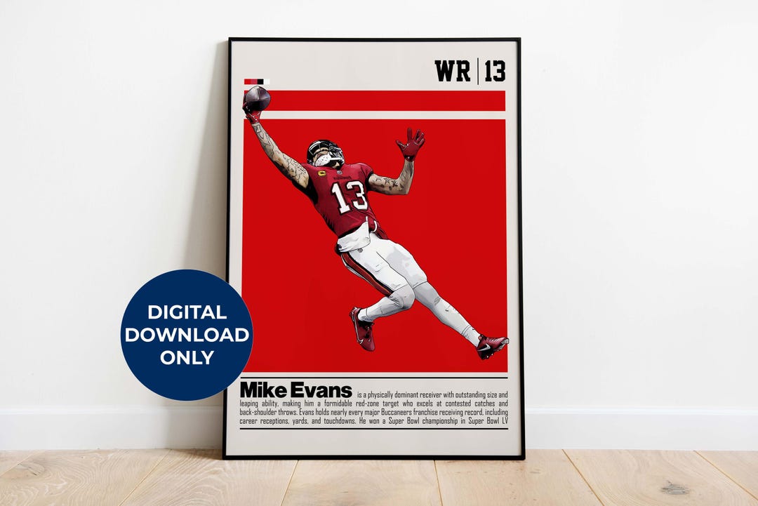 Mike Evans Digital Poster for Sports Fan Wall Art for Football Fans ...