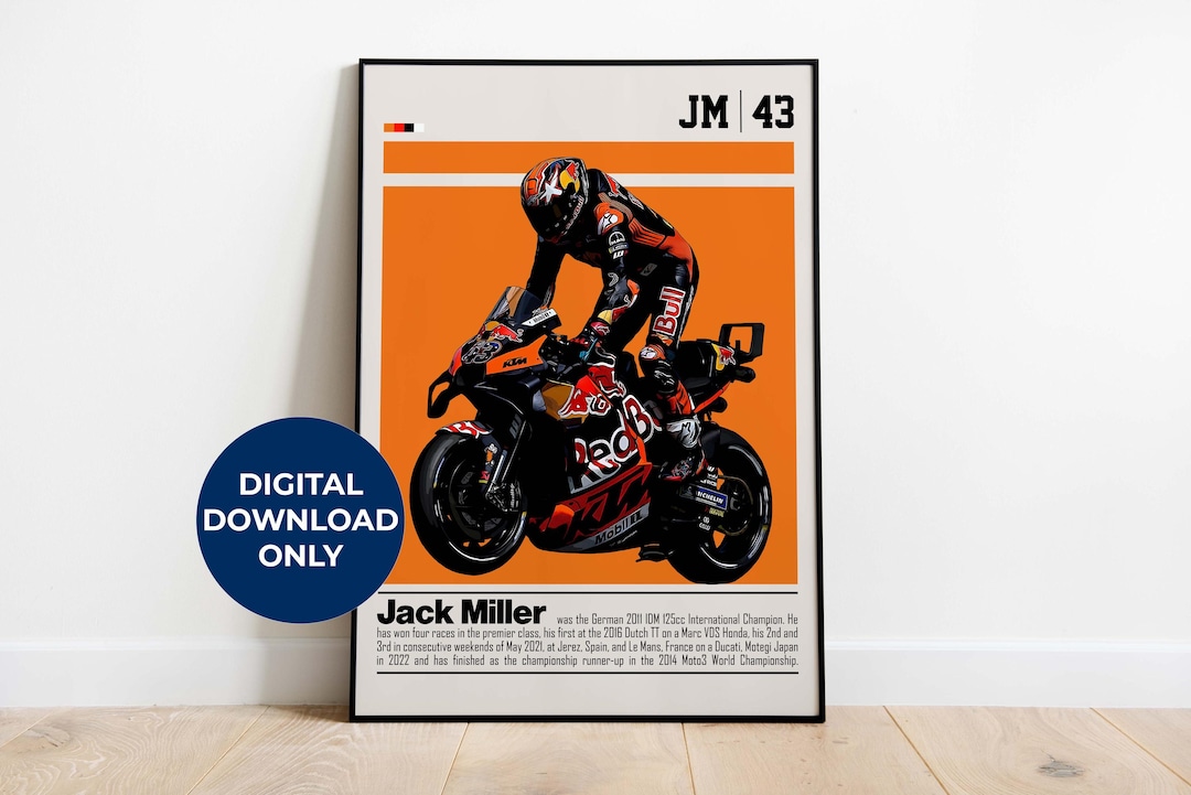 Jack Miller Digital Poster for Sports Fan Wall Art for Motogp Fans ...