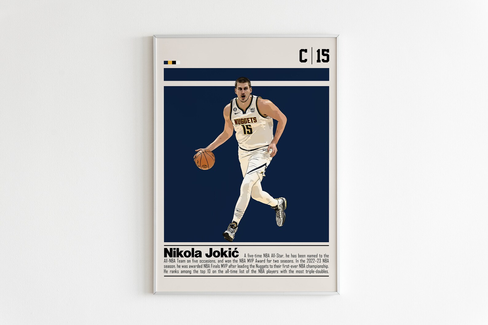 Nikola Jokic Digital Poster for Sports Fan Wall Art for Basketball Fans ...