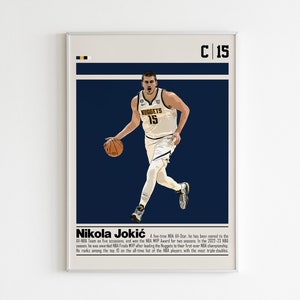 Nikola Jokic Digital Poster for Sports Fan Wall Art for Basketball Fans ...