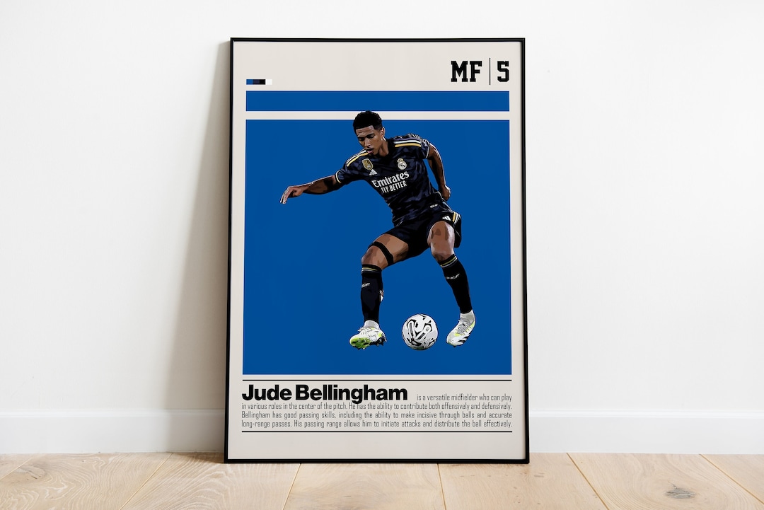 Jude Bellingham Digital Poster for Sports Fan Wall Art for Soccer Fans ...