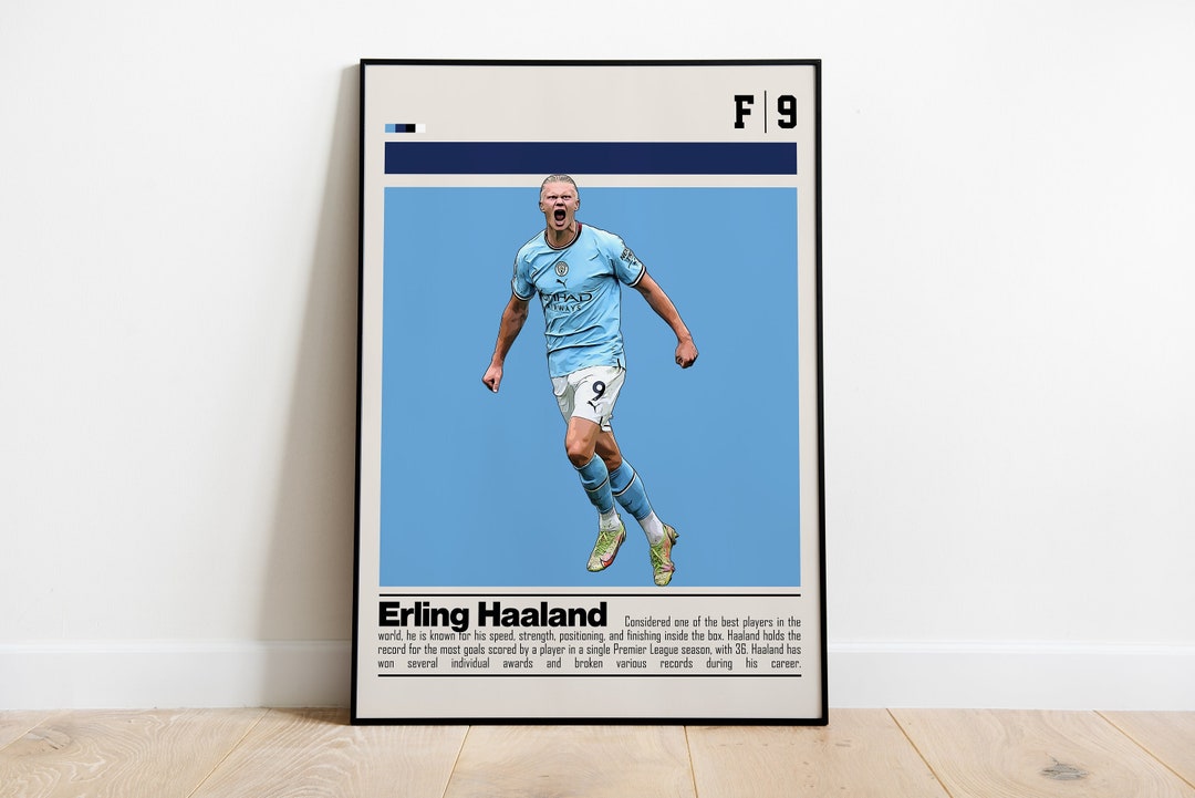 Erling Haaland Poster Digital Download Printable Wall Art for Soccer ...