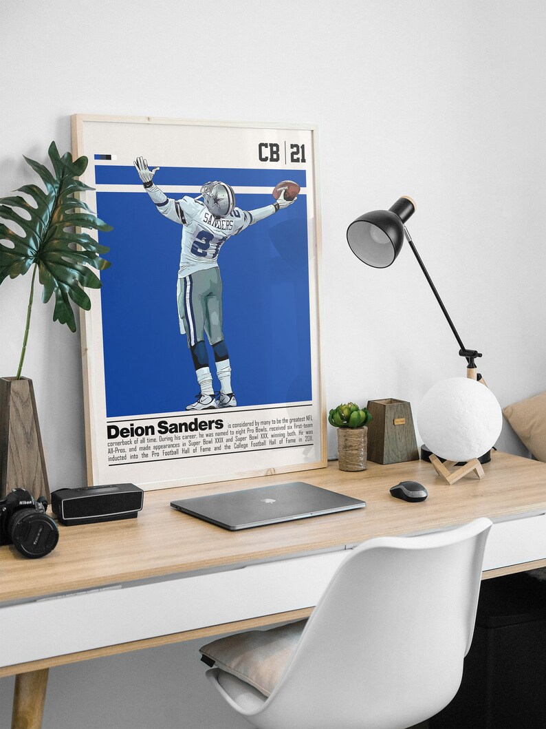 Deion Sanders Digital Poster for Sports Fan Wall Art for Football Fans ...