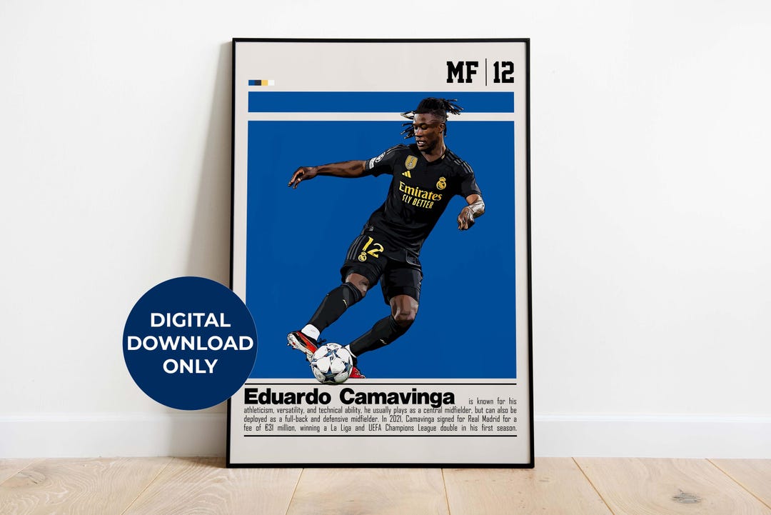 Eduardo Camavinga Digital Poster for Sports Fan Wall Art for Soccer ...