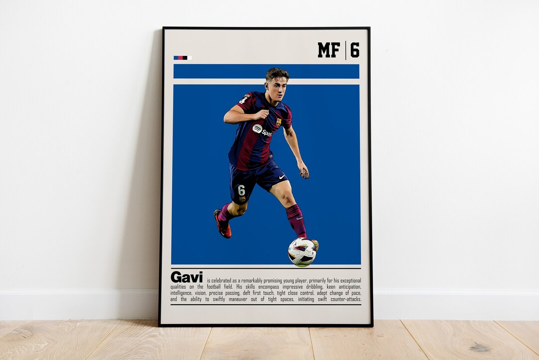 Gavi Digital Poster for Sports Fan Wall Art for Soccer Fans Modern ...