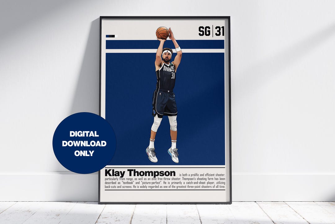 Klay Thompson Poster Digital Download | Printable Wall Art for NBA Fans ...