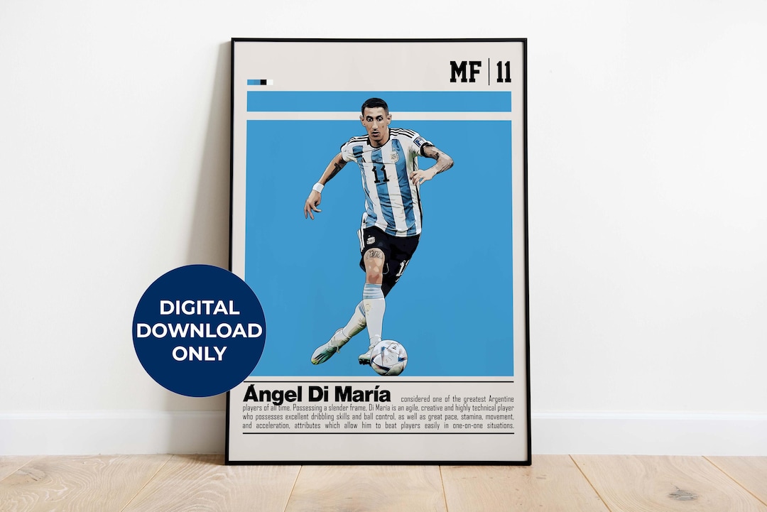 Angel Di Maria Digital Poster for Sports Fan Wall Art for Soccer Fans ...