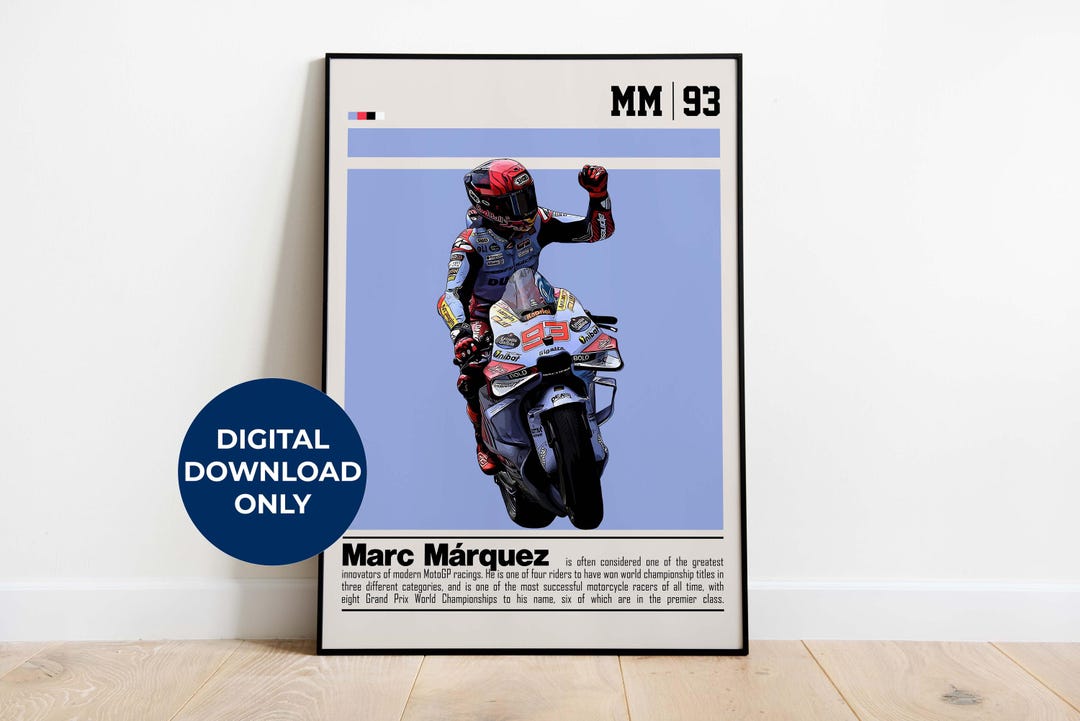 Marc Marquez Digital Poster for Sports Fan Wall Art for Motogp Fans ...