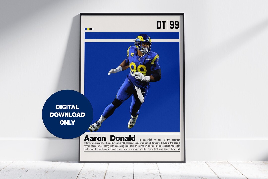 Aaron Donald Digital Poster for Sports Fan Wall Art for Football Fans ...