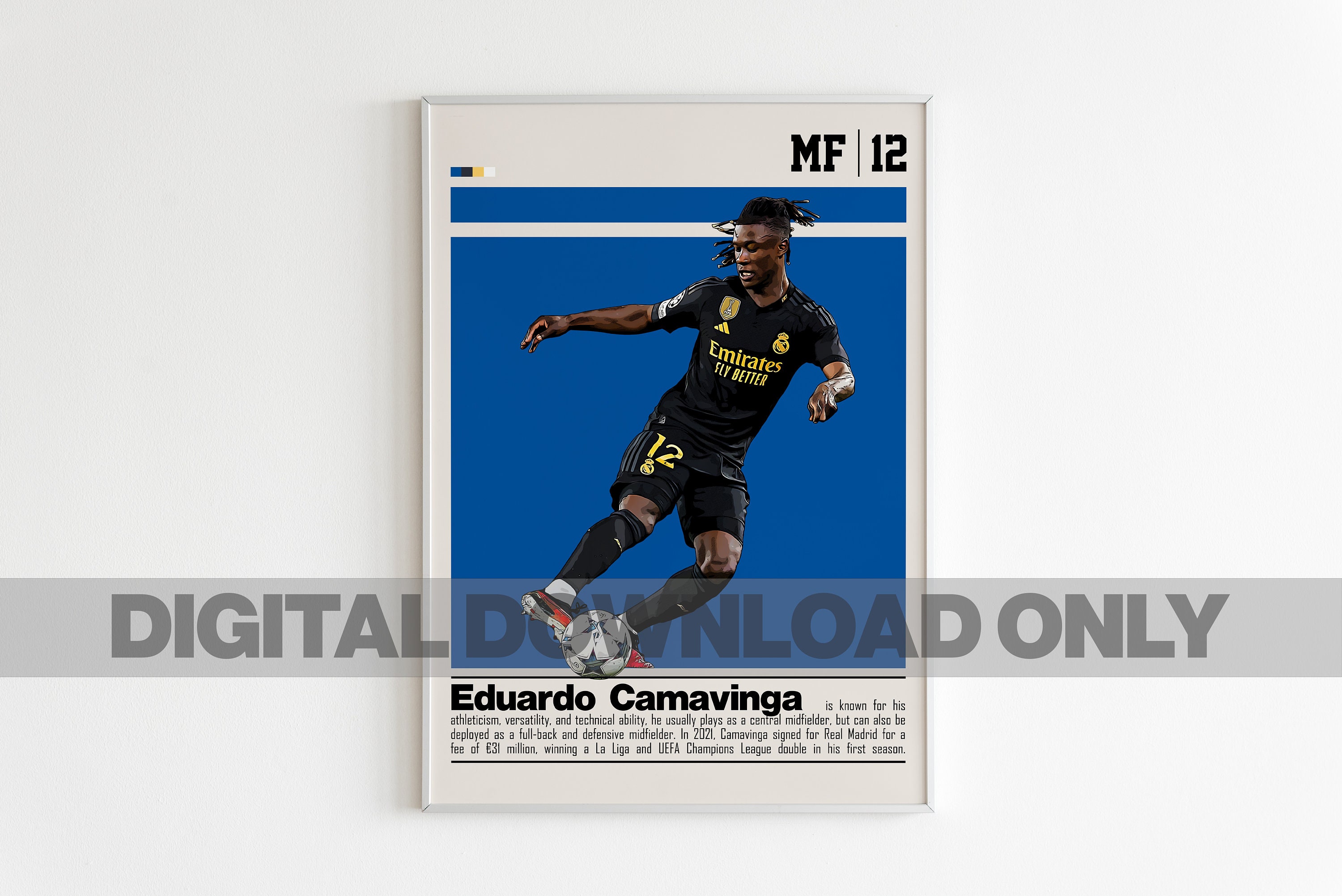 Eduardo Camavinga Digital Poster for Sports Fan Wall Art for Soccer ...