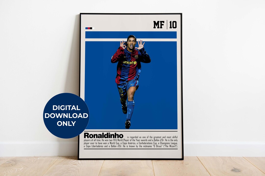 Ronaldinho Digital Poster for Sports Fan Wall Art for Soccer Fans ...