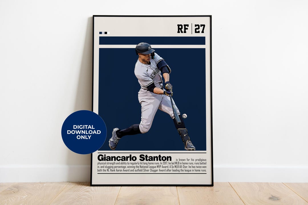 Giancarlo Stanton Digital Poster for Sports Fan Wall Art for Baseball ...