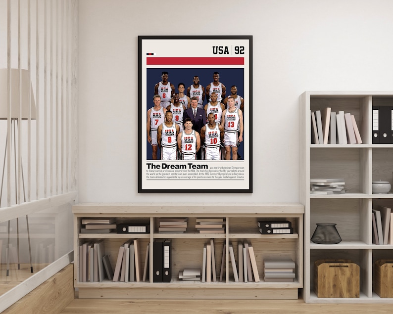 Dream Team Poster Digital Download | Printable Wall Art for Basketball ...