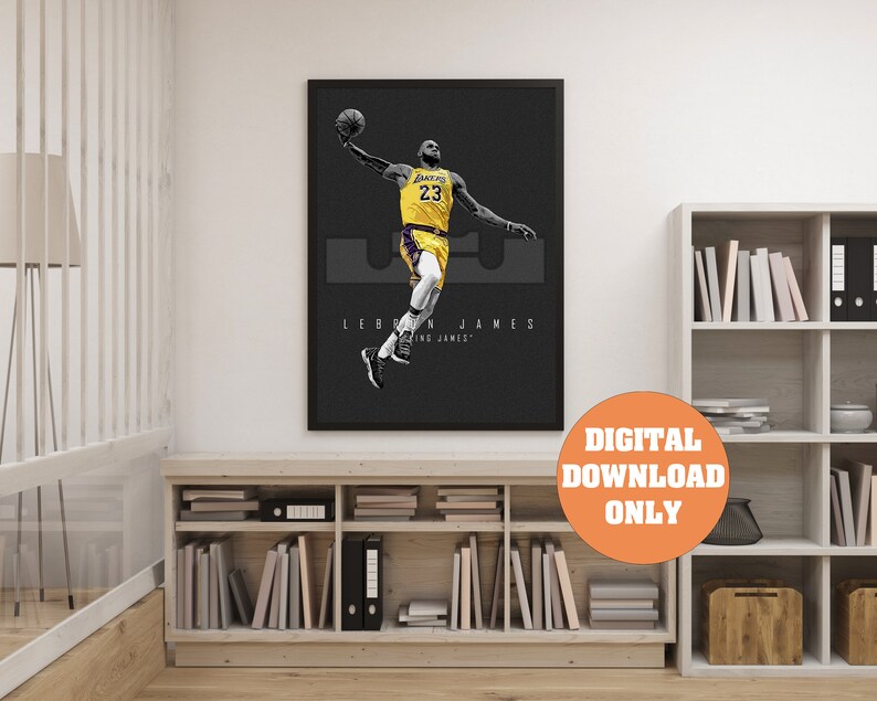 Minimalist Lebron James Basketball Poster Digital Download Printable ...