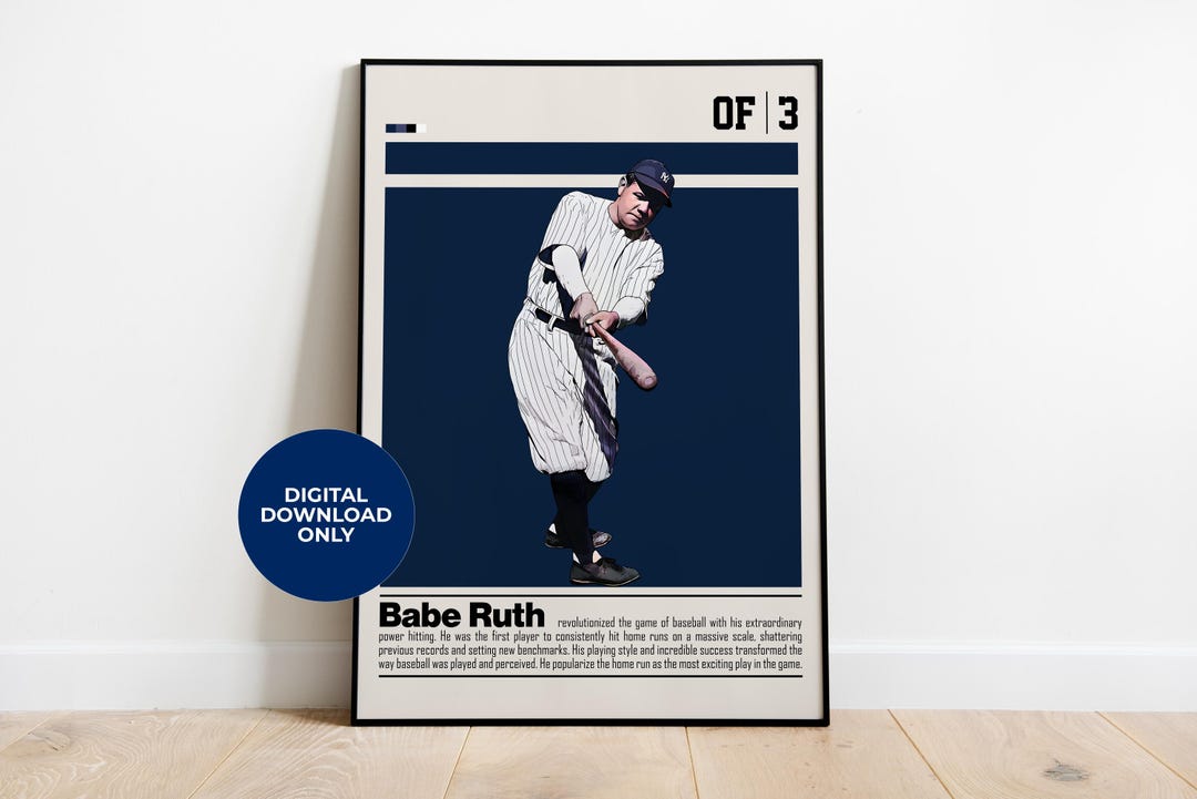 Babe Ruth Poster Digital Download | Printable Wall Art for Baseball ...