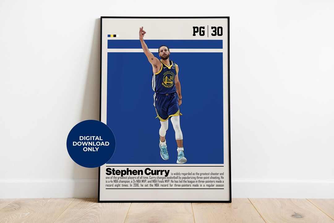Stephen Curry Digital Poster for Sports Fan Wall Art for Basketball ...