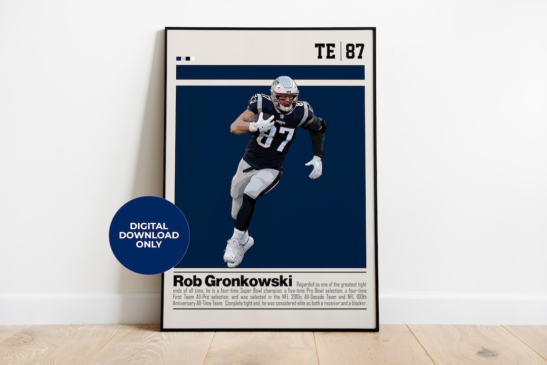 Rob Gronkowski Digital Poster for Sports Fan Wall Art for Football Fans ...