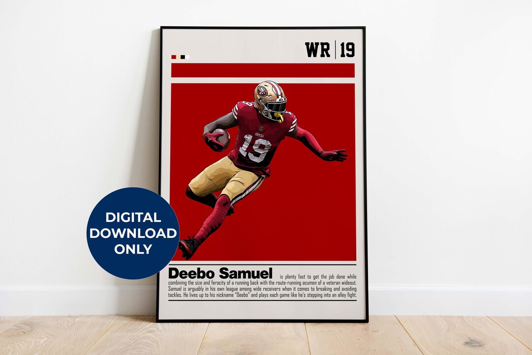 Deebo Samuel Digital Samuel Poster for Sports Fan Wall Art for Football ...