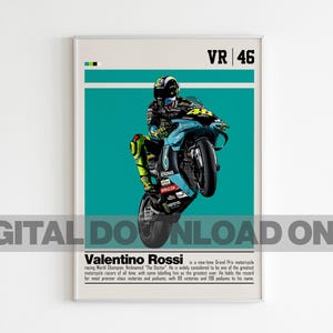 Valentino Rossi Poster Digital Download | Printable Wall Art for Motogp ...