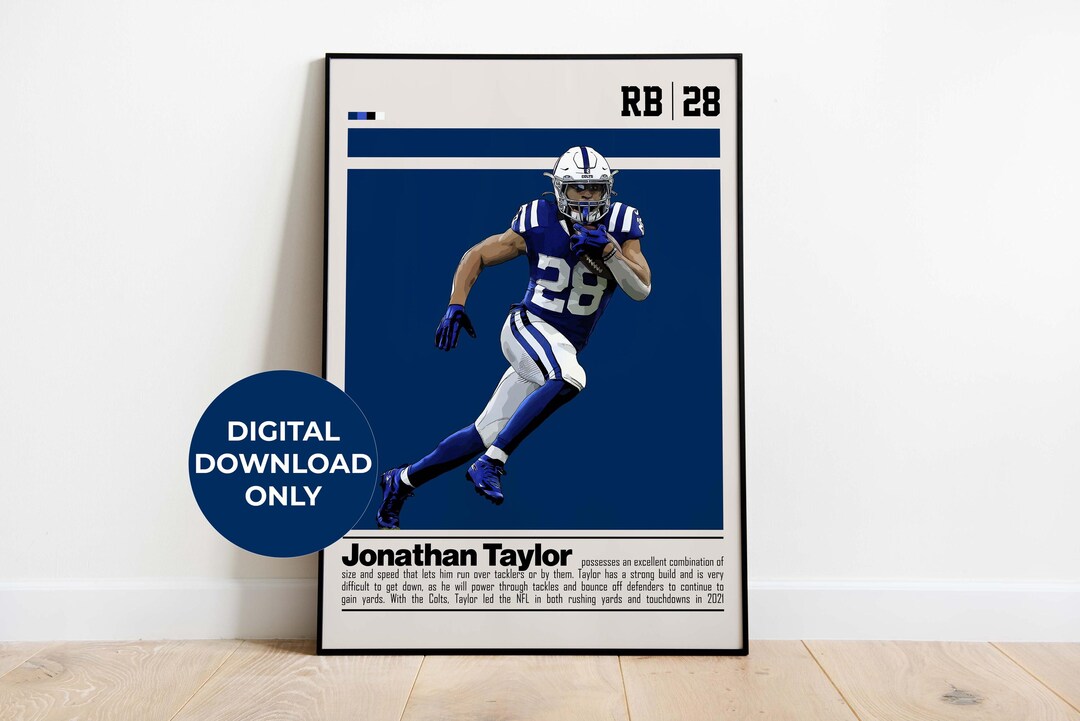 Jonathan Taylor Digital Poster for Sports Fan Wall Art for Football ...