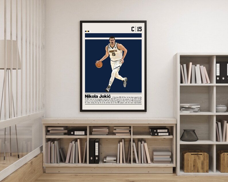 Nikola Jokic Digital Poster for Sports Fan Wall Art for Basketball Fans ...