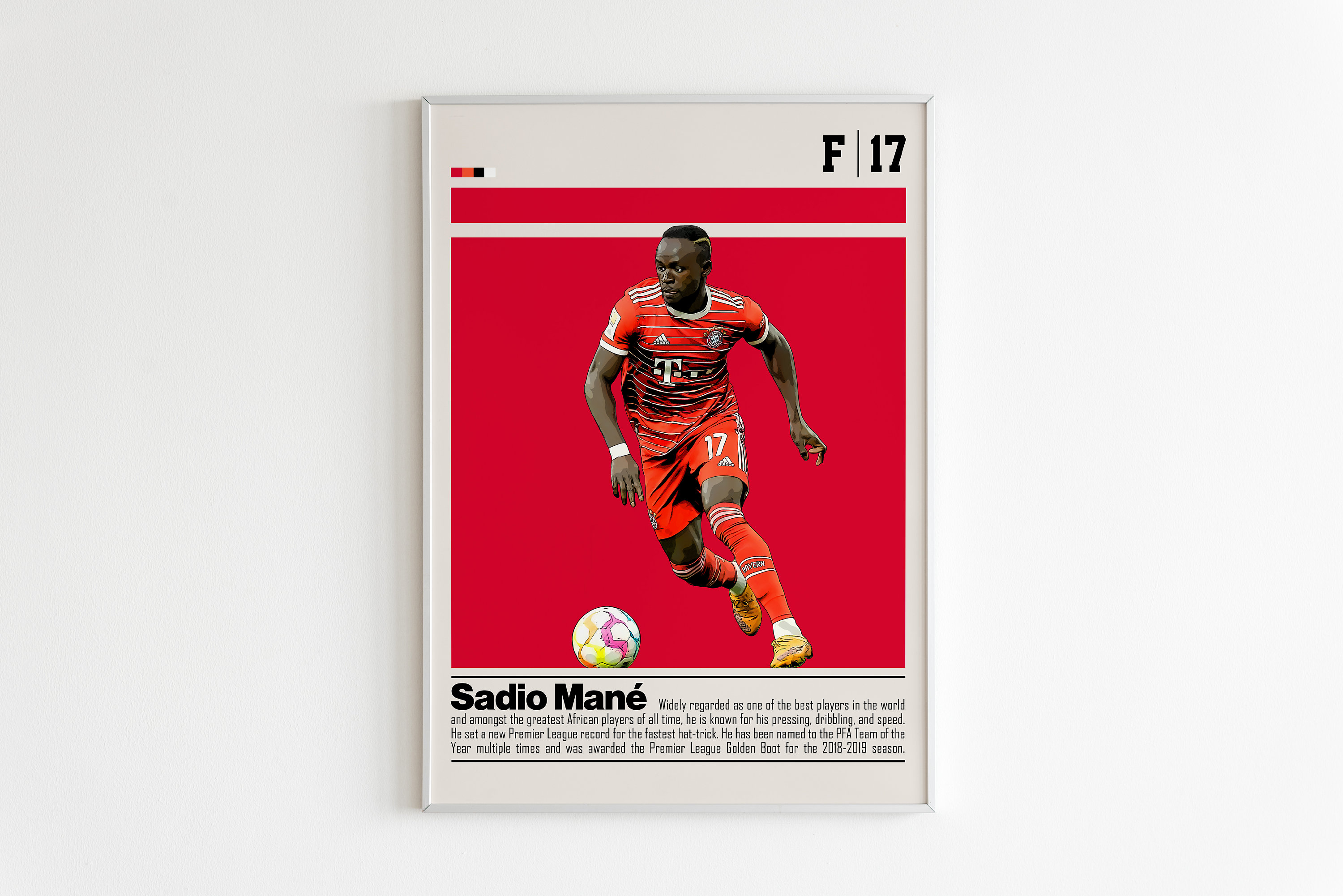 Sadio Mane Digital Poster for Sports Fan Wall Art for Soccer Fans ...