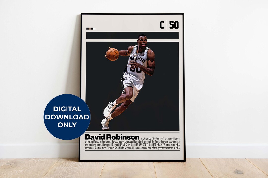 David Robinson Digital Poster for Sports Fan Wall Art for Basketball ...