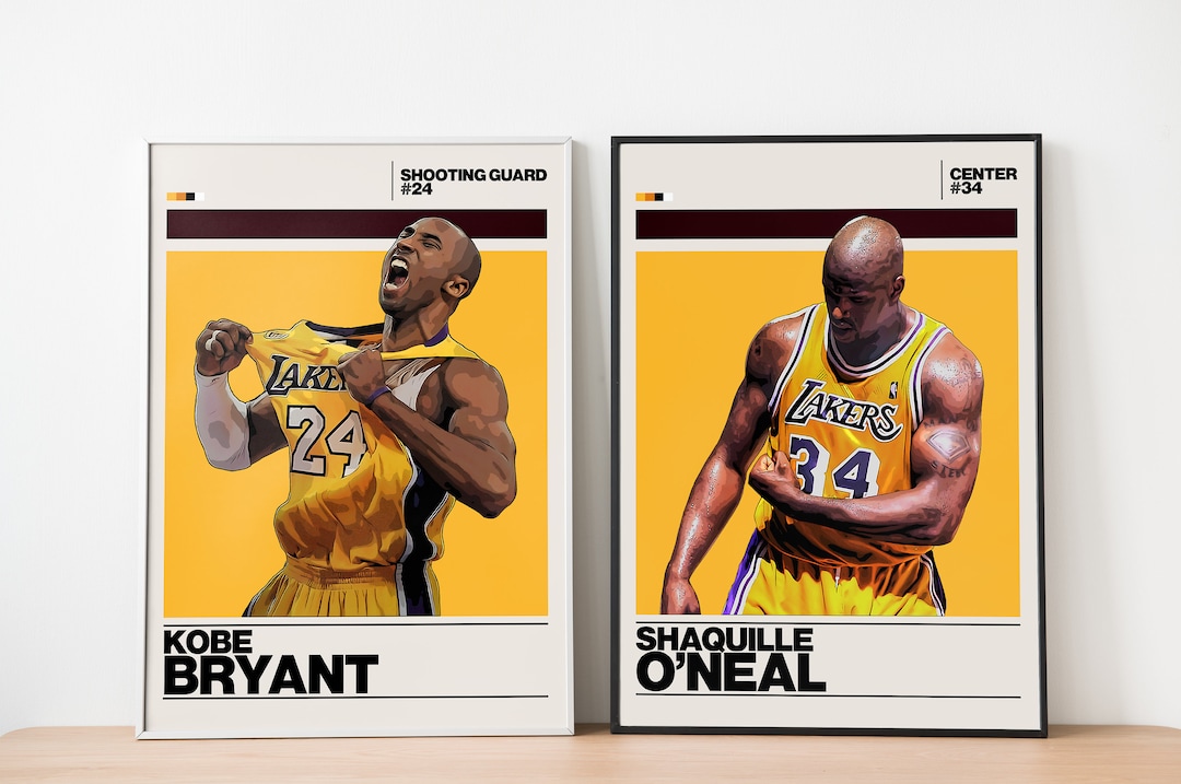 Kobe and Shaq Digital Poster for Sports Fan Wall Art for Basketball ...
