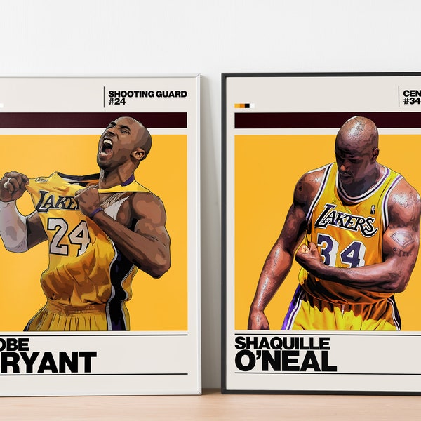 Shaq and Kobe Wall Art - Etsy
