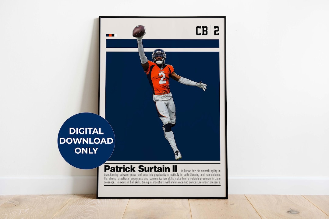 Patrick Surtain II Digital Poster for Sports Fan Wall Art for Football ...