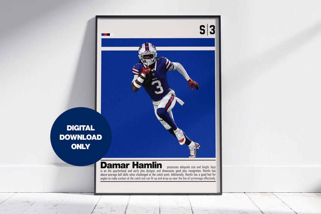 Damar Hamlin Digital Poster for Sports Fan Wall Art for Football Fans ...