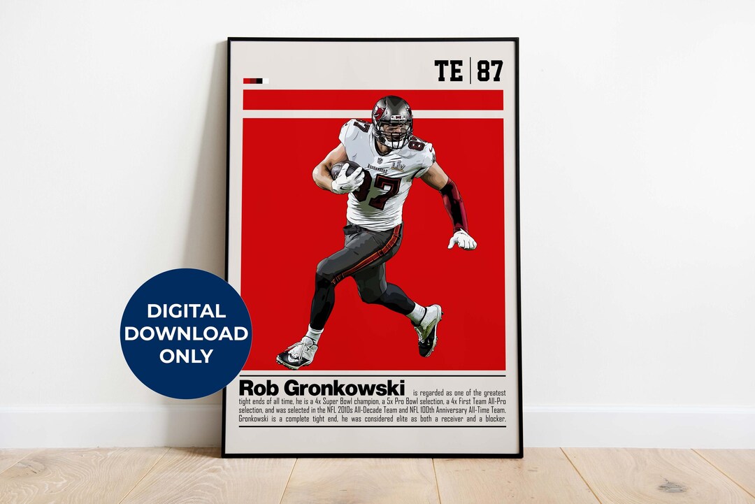 Rob Gronkowski Digital Poster for Sports Fan Wall Art for Football Fans ...