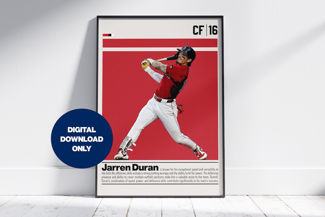 Jarren Duran Digital Poster for Sports Fan Wall Art for Baseball Fans ...